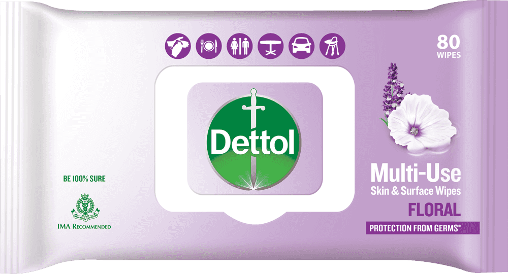 Buy Multi-Use Skin and Surface Wipes, Antibacterial Wet Wipes | Dettol ...